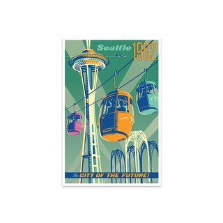 Seattle 1962 Travel Poster Print On Acrylic Glass by Jim Zahniser - Bed ...