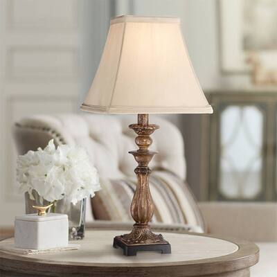 Cottage Small Table Lamp Distressed Light Bronze - 6.5" x 18" - Bed ...