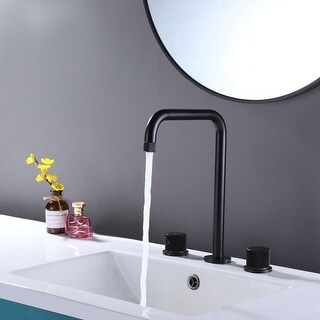 Widespread Bathroom Faucet 3 Holes Matte Black Bathroom Sink Faucets ...