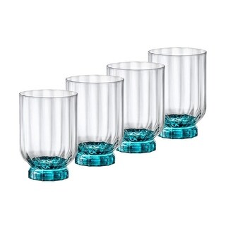 Florian DOF Glasses, 12.6 oz Blue - Set of 4 - Bed Bath & Beyond - 40911323