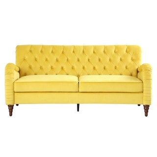 72" Tufted Back Sofa, 2 Seater Sloped Arm Sofa, Multiple Cushions Sofa ...
