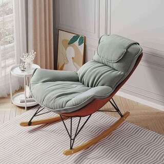Comfortable Velvet Rocking Chair with Ergonomic Design and Removable ...
