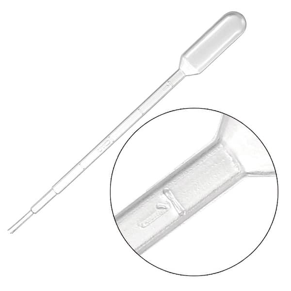 100Pcs 1ml Disposable Pasteur Pipettes Liquid Droppers Graduated 144mm ...