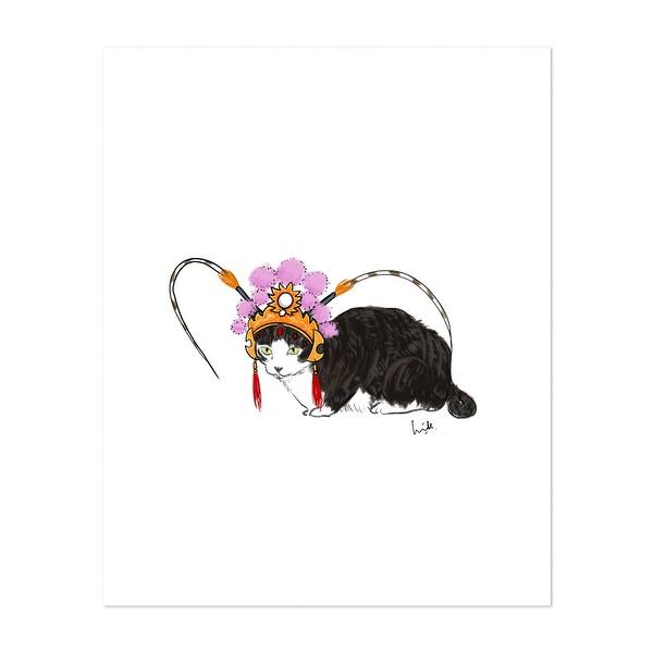 Peking Opera x Cat Drawing Animals Chinese Culture Art Print/Poster ...