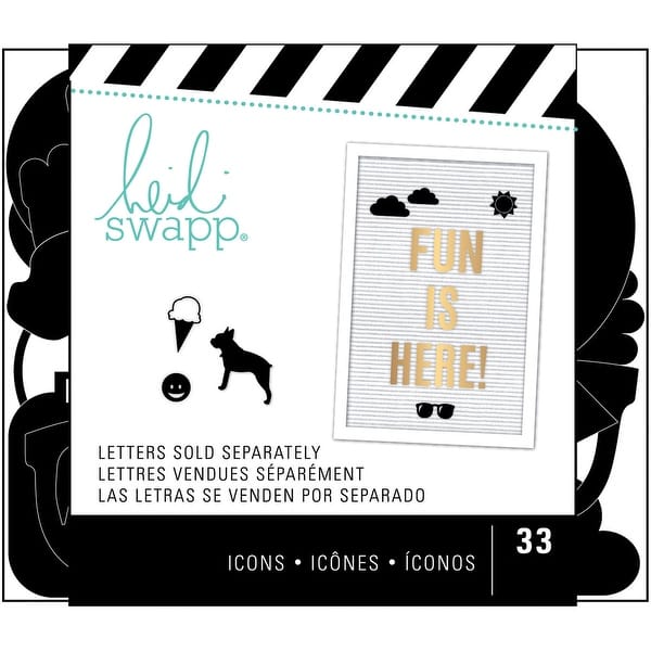 Heidi Swapp Letterboard Icon Pack-Black Everyday 33/Pkg - Bed Bath ...