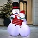 6Ft Inflatable Shaking Snowman Couple Christmas Decoration with LED ...