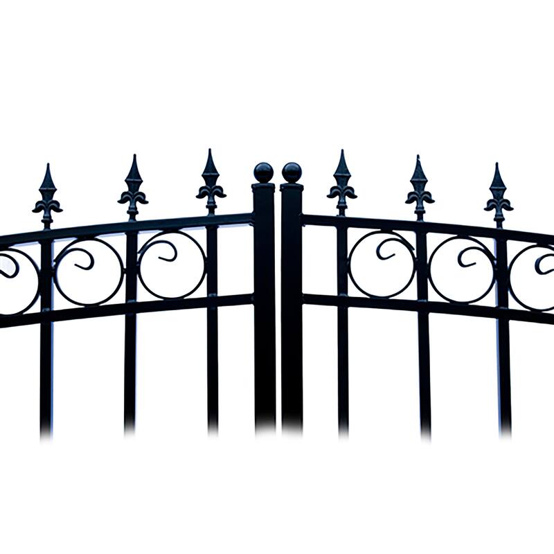 ALEKO Black Steel Dual Swing 18 ft Driveway Gate London Style - 18 ft x ...