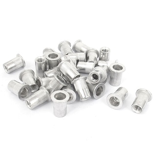 30pcs M6x1mm Flat Head Blind Rivet Nut Insert Nutserts Fastener 15mm ...