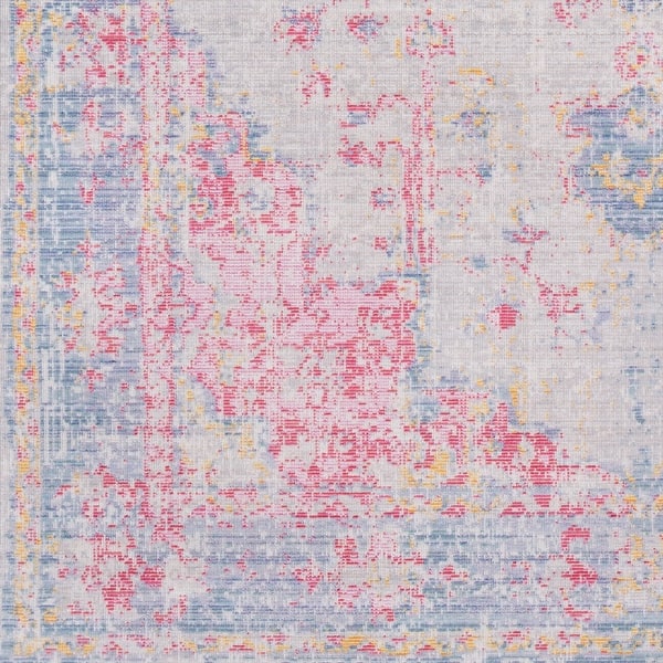 Vintage Distressed Oriental Pink and blue Area Rug - 2' x 3' - On Sale ...