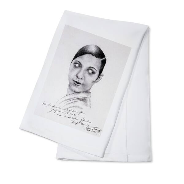 Josephine Baker Pencil Drawing Signed Dedication (100% Cotton Towel ...