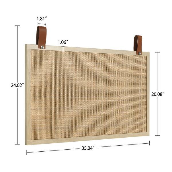 Natural Rattan Wall-mounted Headboard - Bed Bath & Beyond - 37170107