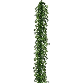 Fraser Hill Farm 9-Ft. Boxwood Decorative Garland - Green - 9 Foot ...