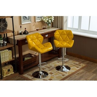 Glasgow Modern Hydraulic Bar Stool Set of 2, Adjustable Height Swivel ...