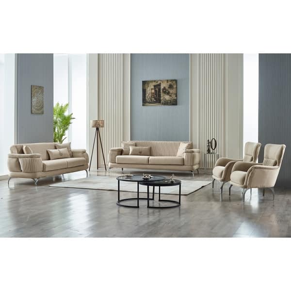 Raquel Comfortable Sleeper Modern Two Sofa Two Chair Living Room Set ...