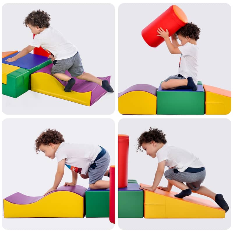 Colorful Soft Climb,Crawl Foam Playset 6 in 1,Soft Play Equipment Climb ...