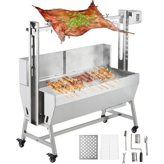 Stainless Steel Automatic Rotisserie Grill with Wind Screen, 44in 132LB ...