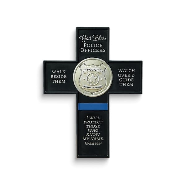 Curata God Bless Police Officers Wooden Wall Cross - Bed Bath & Beyond ...
