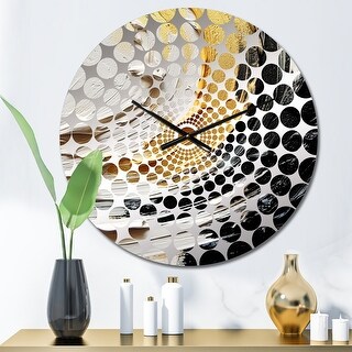 Designart "Gold Black Spiral Illusions III" Gold Abstract Spirals ...