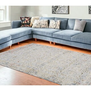 HomeRoots 10' X 14' Ivory and Blue Floral Area Rug - 168' X '120' X '0. ...