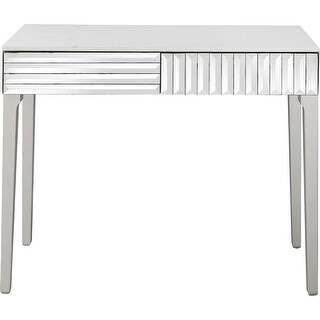 Antiqued Silver Finish Mirror Console Table - Bed Bath & Beyond - 39659518