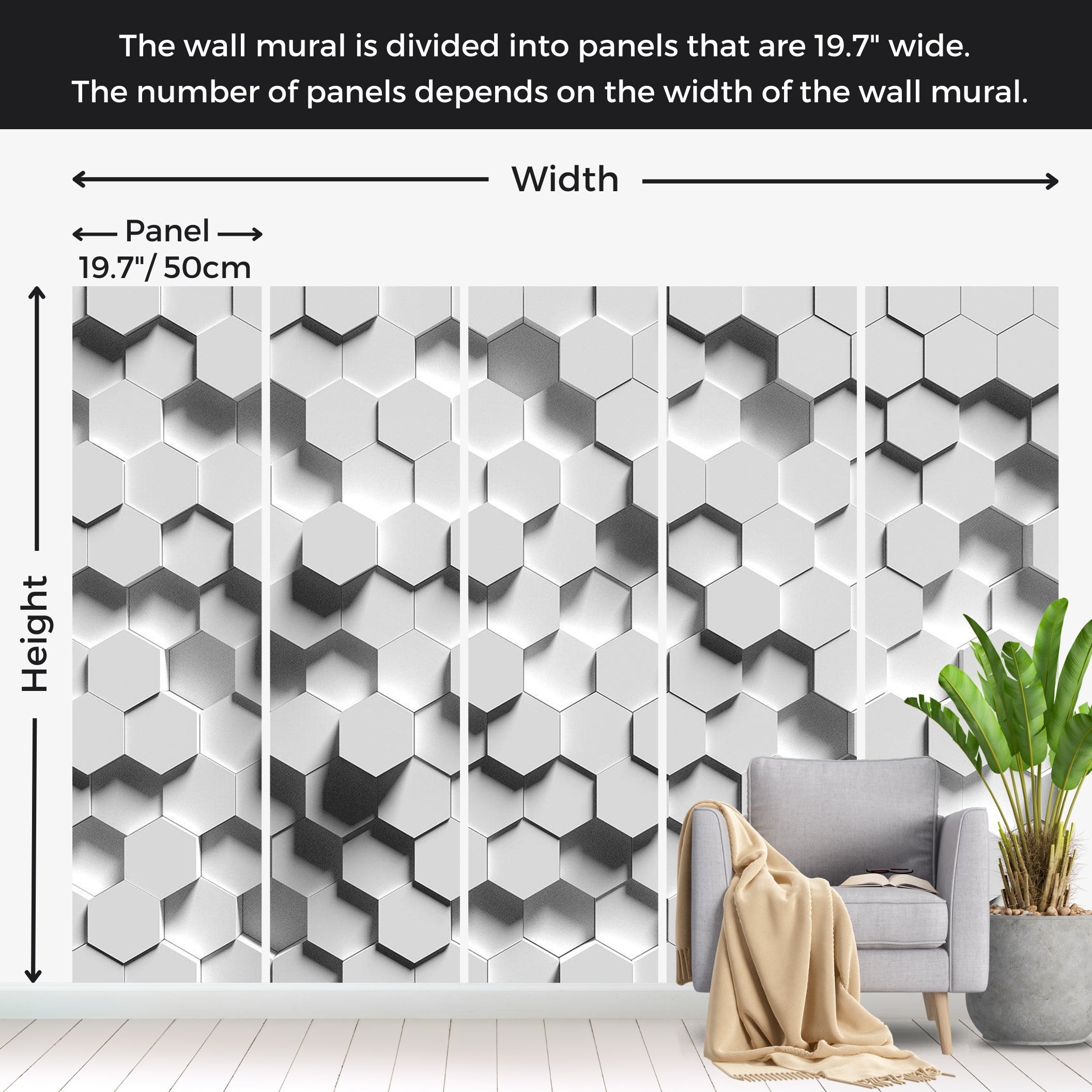 hexagon panel wallpaper