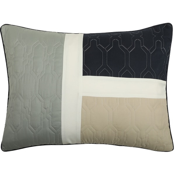 Grand Avenue Blake 7 Piece Modern Colorblock Comforter Set - On Sale ...