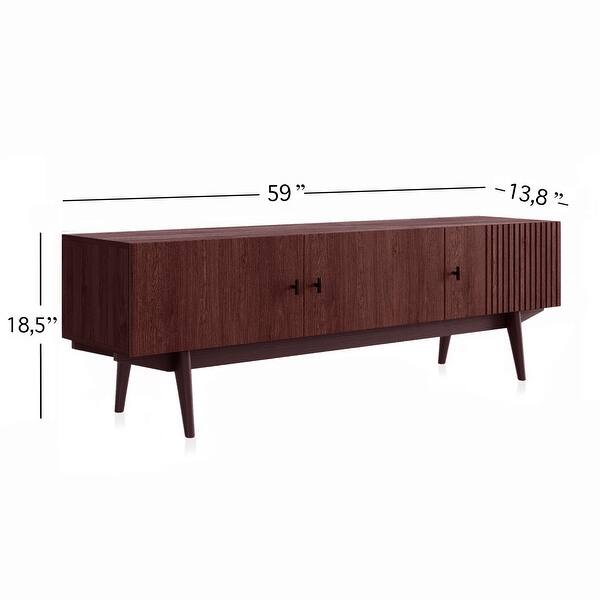Living Skog Chelsea Brown TV Stand Fits for TV's up to 65 in. with ...