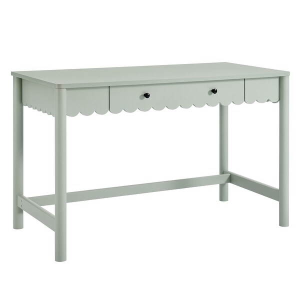 Emmeline 1 Drawer Scallop Writing Desk Light Gray