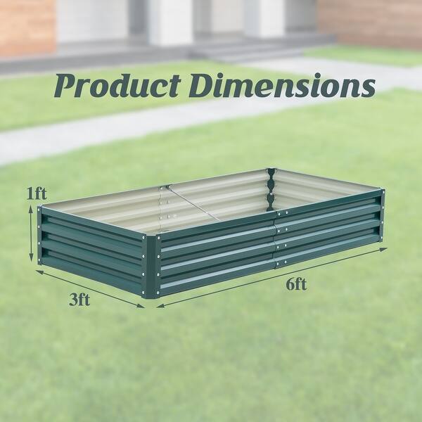 Ainfox Metal Raised Garden Bed Outdoor Corrugated Planter Box - Bed ...