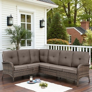 Outdoor PE Rattan Patio Conversation Set - Bed Bath & Beyond - 42430713