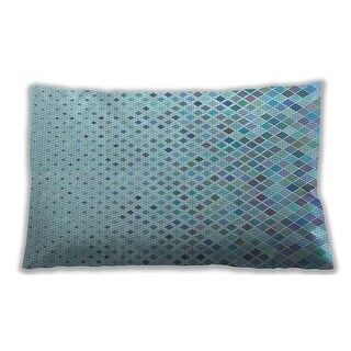 Ahgly Company Patterned Indoor-Outdoor Tron Blue Lumbar Throw Pillow ...