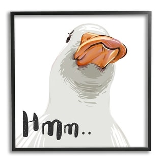 Stupell Hmm.. Funny Duck Thinking Face Framed Giclee Art by Ziwei Li ...