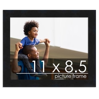11x8.5 Contemporary Black Complete Wood Picture or Document Frame with ...