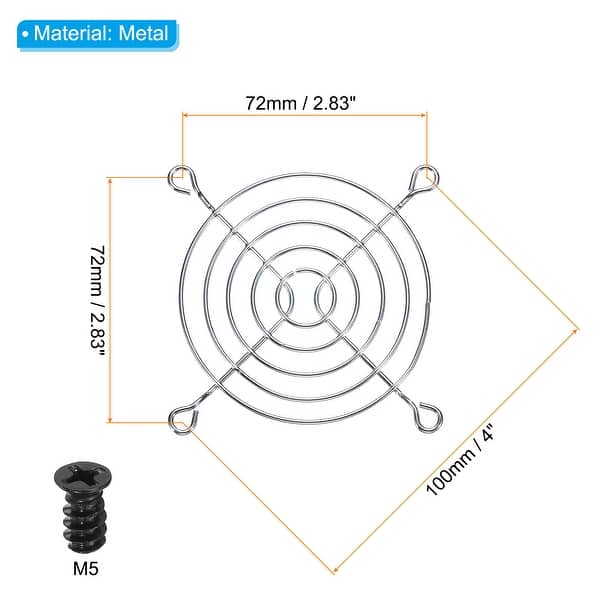 80mm Fan Finger Grill, 4 Pack Metal Grill Protector Guard with Screw ...