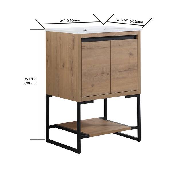 Beingnext 24" Bathroom Vanity with Sink, Freestanding Bathroom Vanity ...