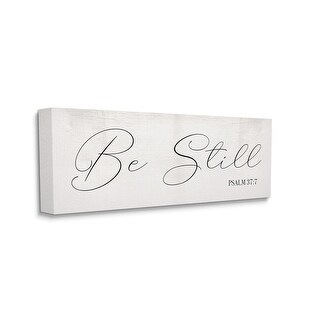 Stupell Be Still Phrase Psalm 37:7 Elegant Script Canvas Wall Art - Bed ...