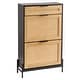 Rattan Shoe Cabinet Narrow Shoe Storage Two Flip Rattan Drawers One ...