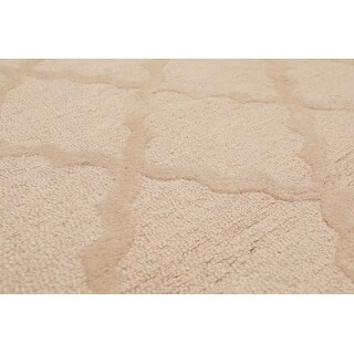 5'4x7'6 Hand Tufted 100%Wool Oriental Area Rug Tone on Tone Beige ...