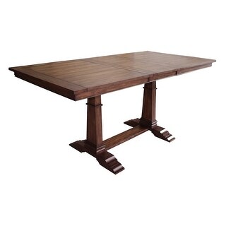 60-76 Inch Extendable Counter Dining Table, Wood Grain Details, Brown ...