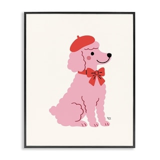 Stupell French Poodle in Beret Framed Giclee Art Design By Jessica Beck ...