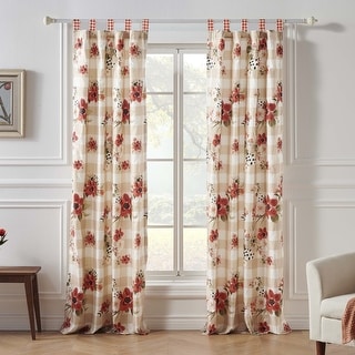 Greenland Home Fashions Wheatly Farmhouse 84-inch Curtain Panels (Set ...