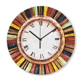 Handmade Multicolor Capiz Shell 13-inch Round Wall Clock - 2 x 13 x 13 ...