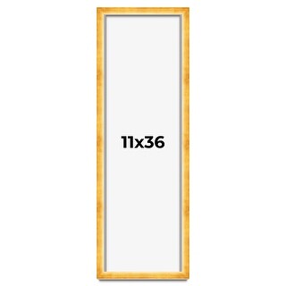 11x36 Shadow Box Frame Gold | 1.625 Inches Deep Real Wood Traditional ...