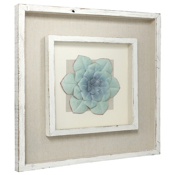 StyleCraft Shadow Hello Friend Inner Blue Iron Flower Shadowbox Wall ...