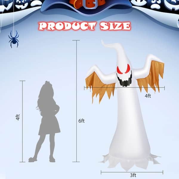 6 Feet Halloween Inflatable Ghost Quick Blow up Halloween Décor with ...