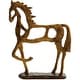 Gold Polystone Slim Frame Textured Horse Decorative Sculpture with ...