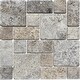 Argento Travertine Roman Pattern Tumbled Mosaic Tile - Bed Bath ...