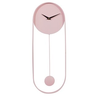 Oval Pink Metal Pendulum Wall Clock, 20" X 7.5" - 7 x 2 x 20 - Bed Bath ...