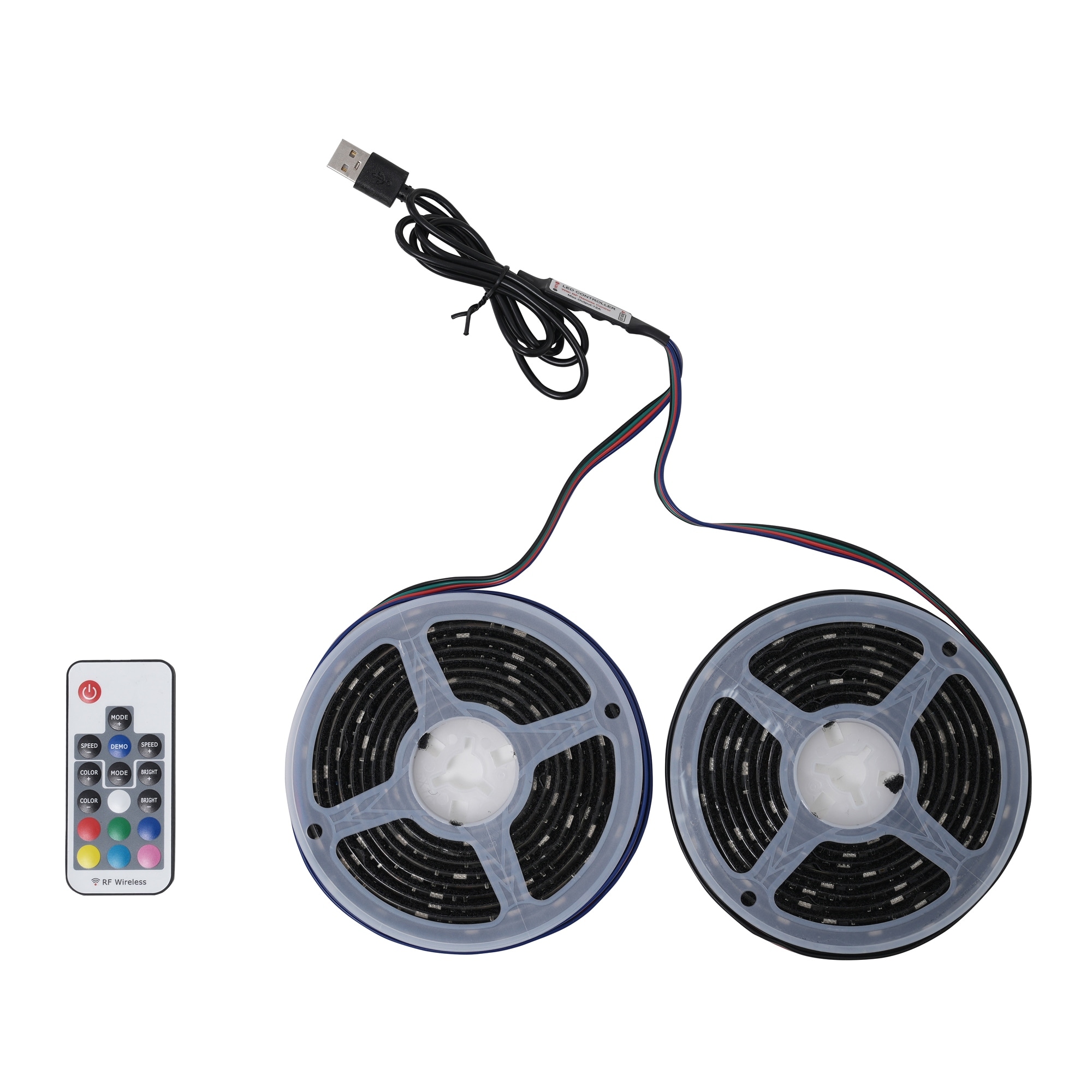 Queen Size PU Storage Bed with LED Lights and USB charger - Bed Bath ...