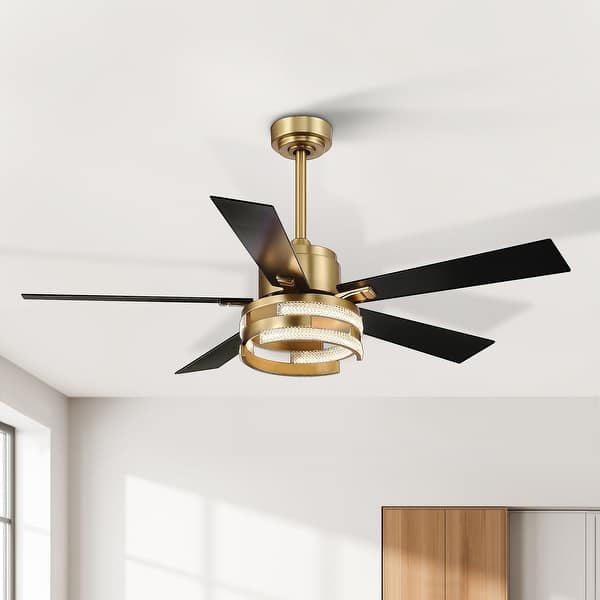 52 In LED Ceiling Fan with Light and Remote Control(Gold) - Bed Bath ...